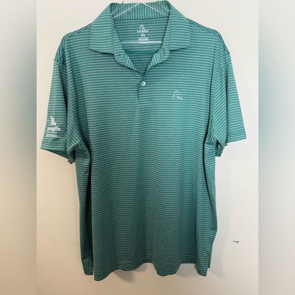 Rhoback | Shirts | Rhoback Mens Polo Green Stripes Xl | Poshmark